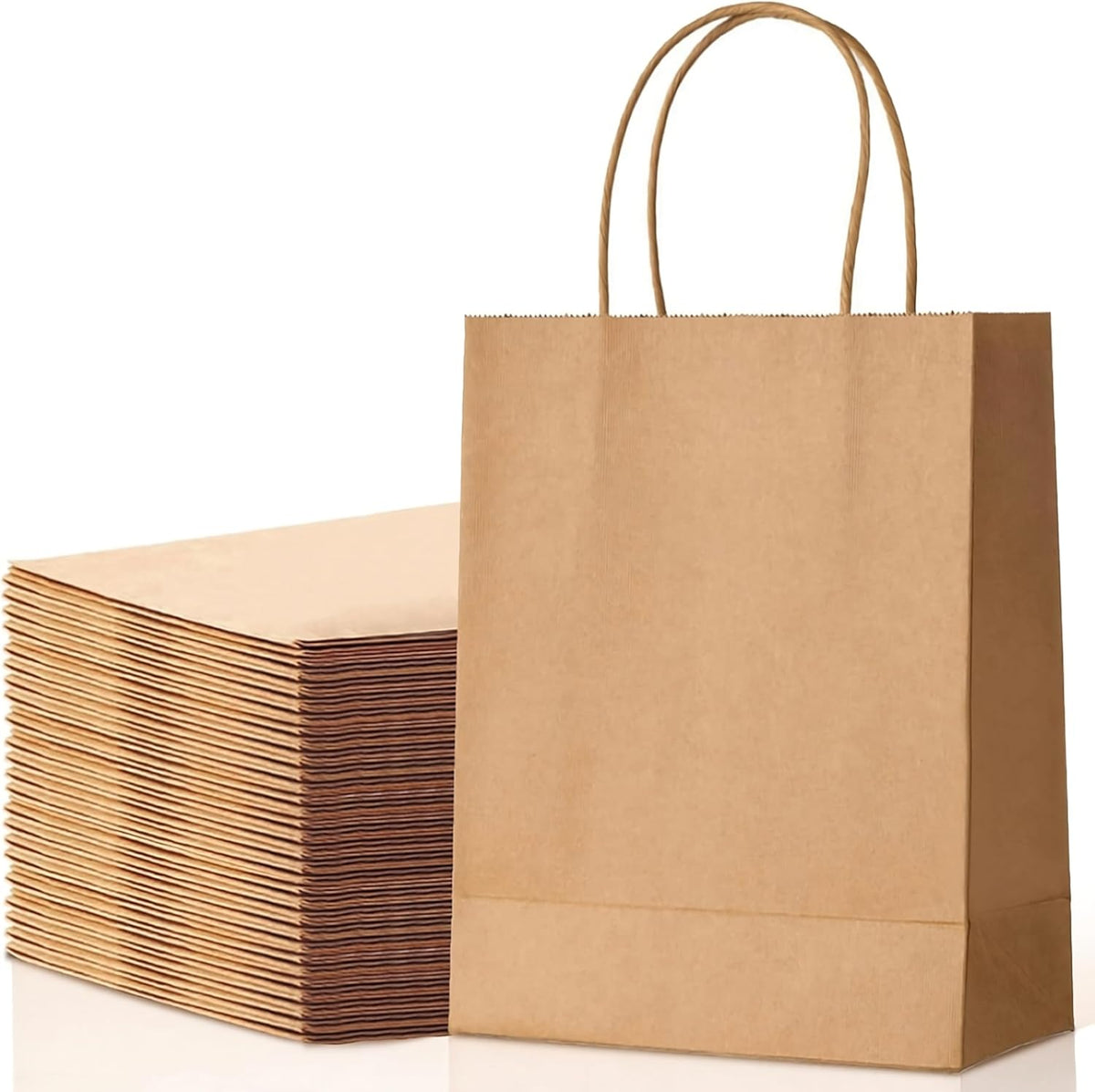 Regular Size (29x15x29 CM) 100 GSM Kraft Brown Paper Bags with Twisted ...
